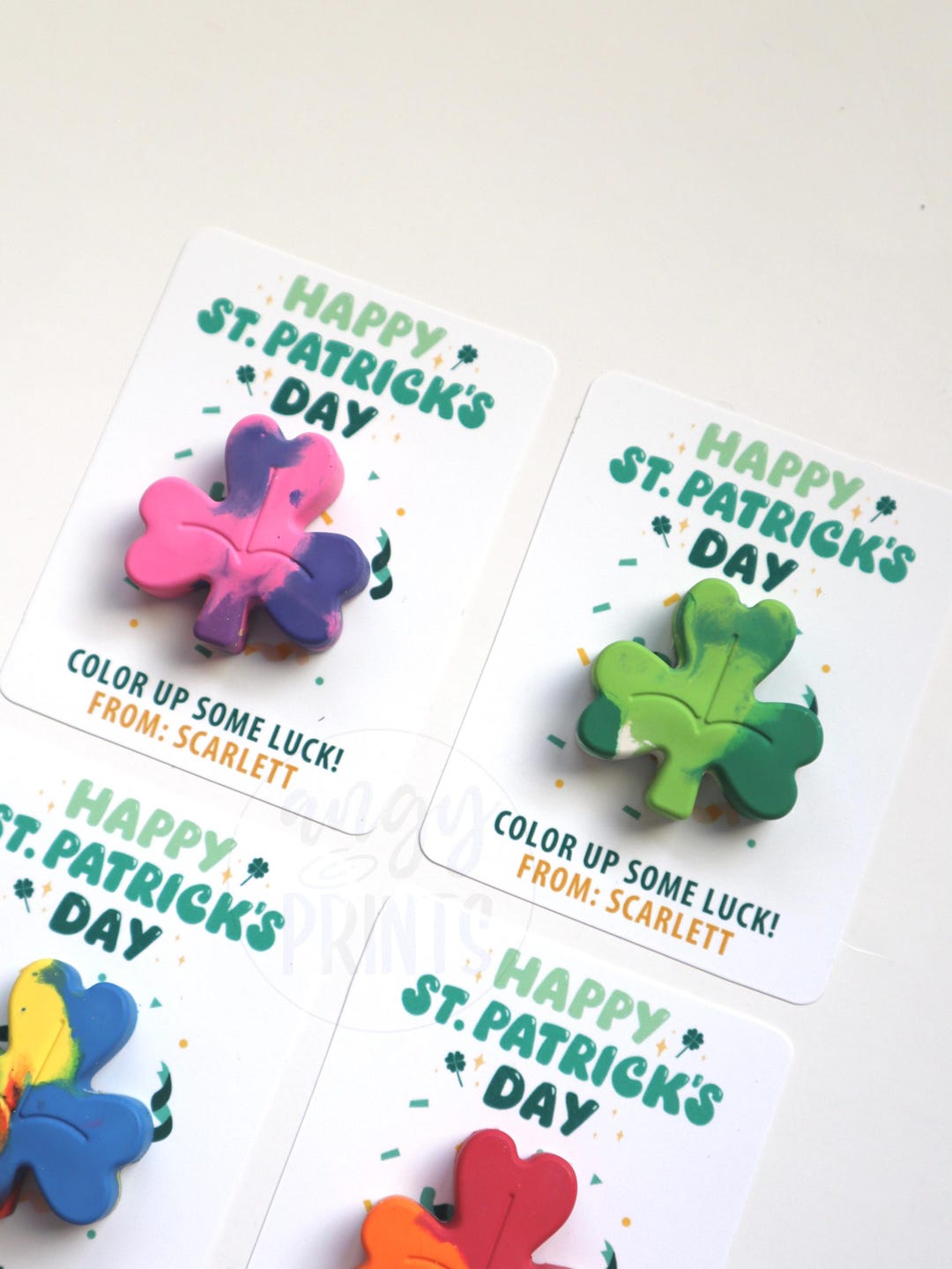 St. Patrick’s Day Shamrock Mini Colorful Crayon Favors, Kids, Crayon ...