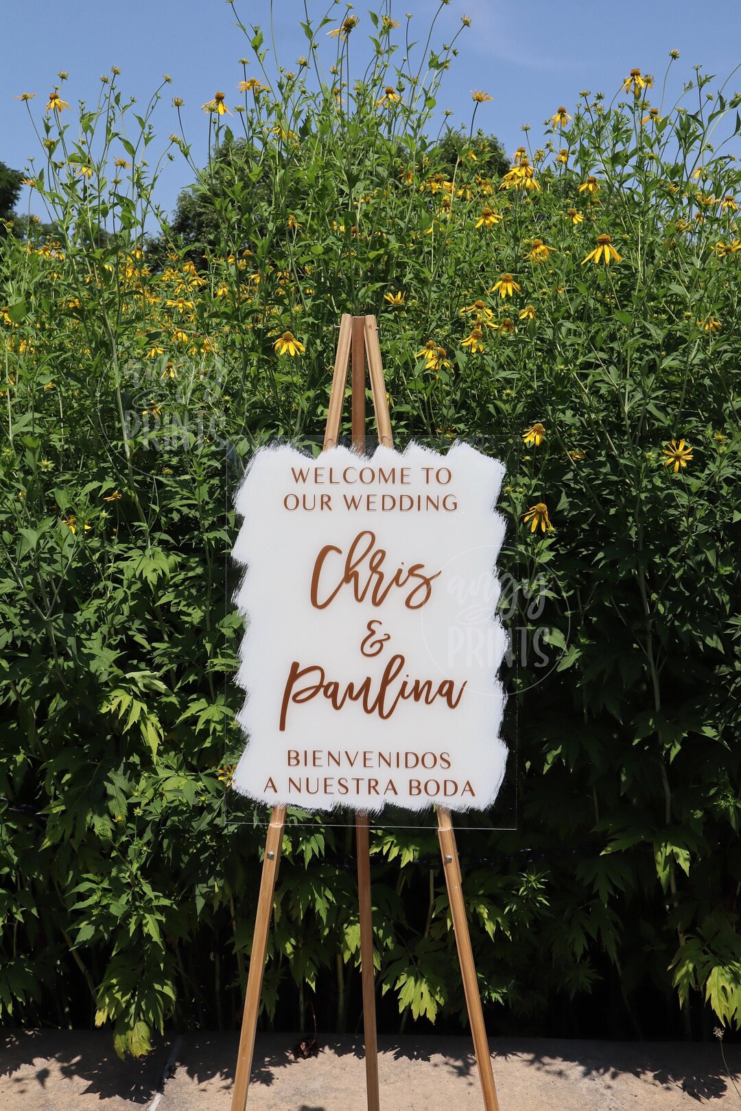 Bilingual Welcome Wedding Acrylic Sign | Bienvenidos A Nuestra Boda ...