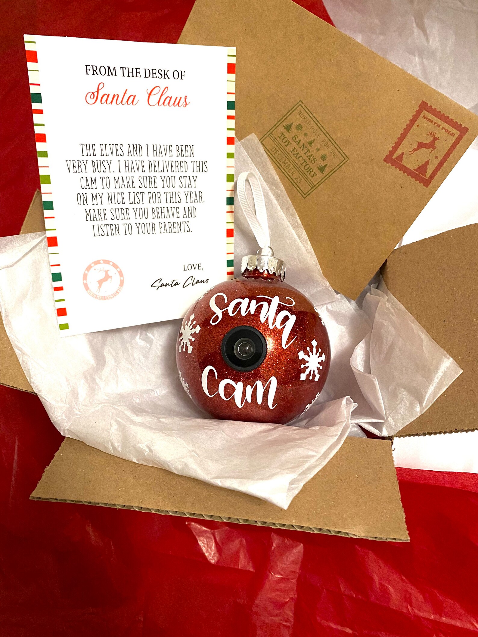 Santa Cam Elf Cam Christmas Ornament Handmade Gifts for Kids - Etsy