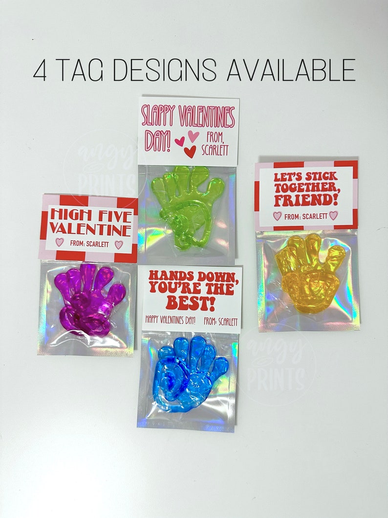 Valentine's Day Sticky Hands Party Favor Personalized Classroom Gift ...