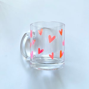 Valentines Day Clear Glass Heart Mug for Coffee Tea | Galentine, Gifts ...