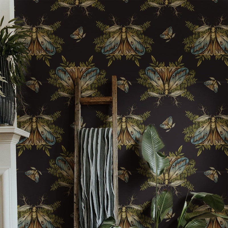 Moth Wallpaper - Etsy