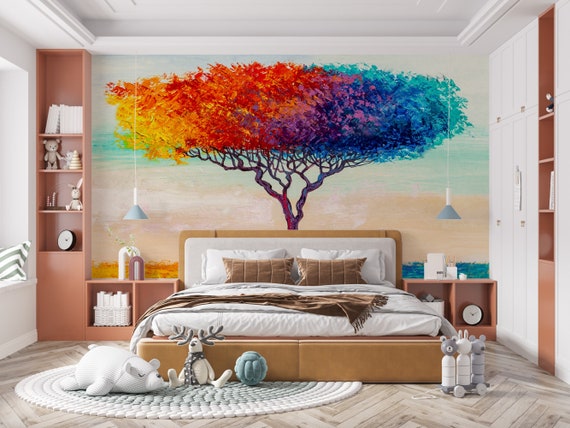 Wallpaper Peel and Stick Trees Wallpaper Trees Wall Mural - Etsy