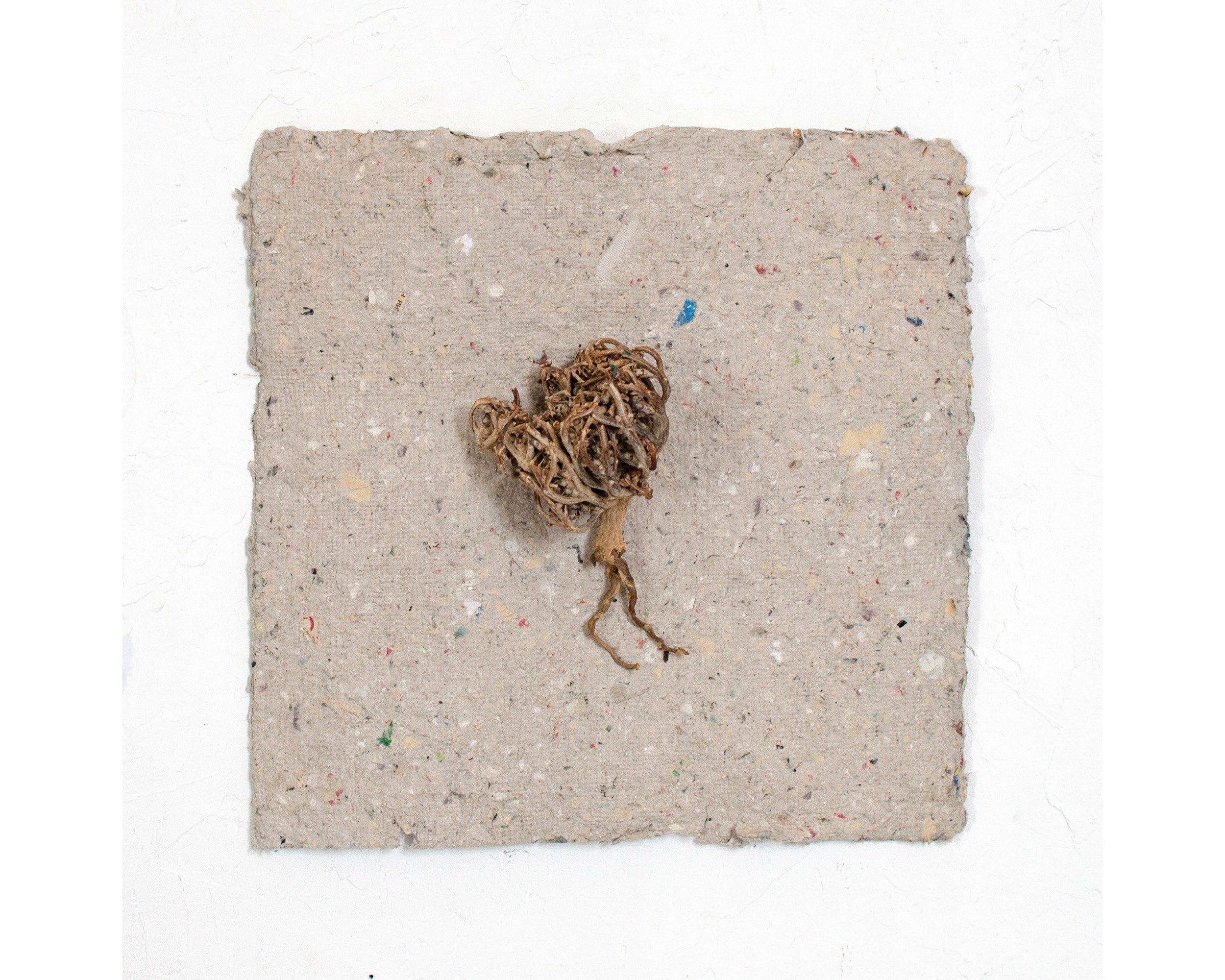 Art collage on handmade paper art of found objects | Etsy