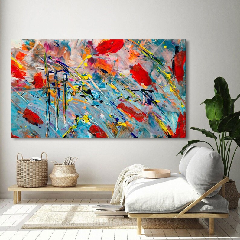 Colorful Abstract Art Print Modern Home Decor Large Canvas Print - Etsy