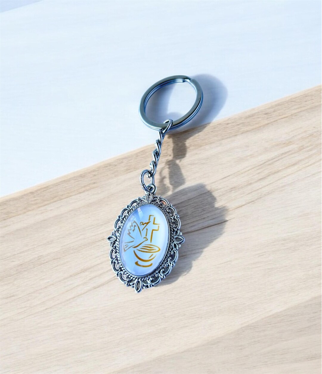 Holy Spirit Keychain, Cross, Baptism, Communion, Christian, Car ...