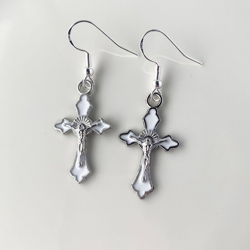 Crucifix Earrings - Etsy
