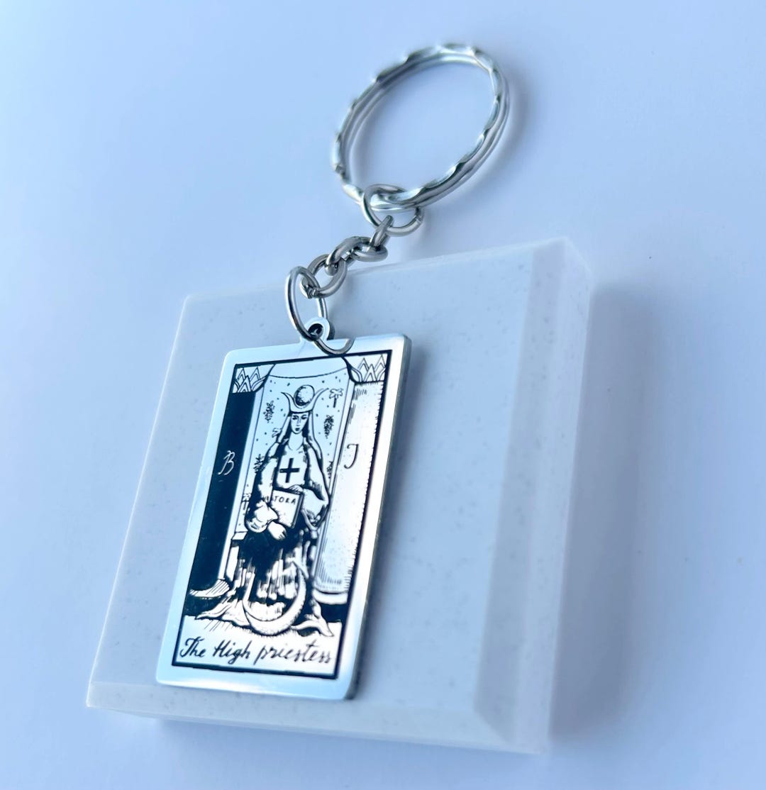The High Priestess Keychain, 201 Stainless Steel, Tarot Card, Car ...