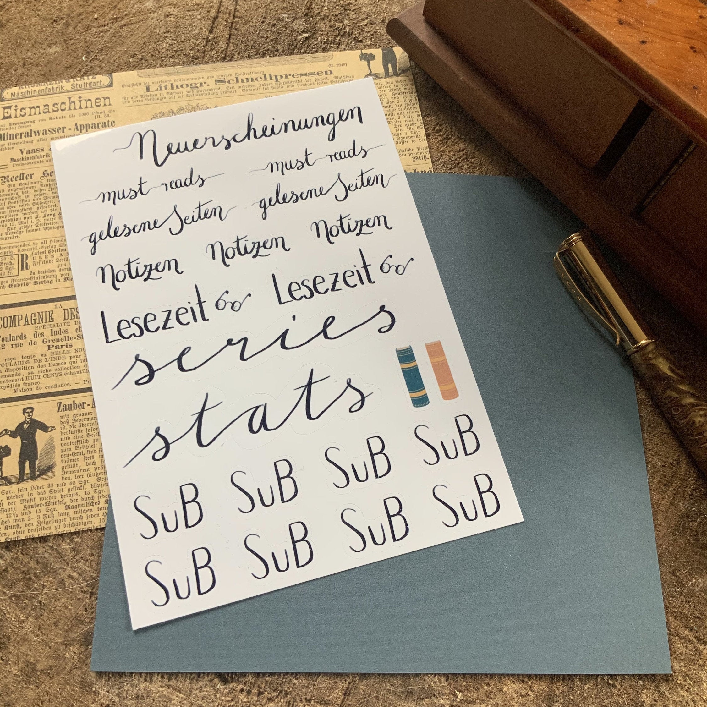 Book Journal Headings Sticker Sheet Vinyl Bullet Journal - Etsy