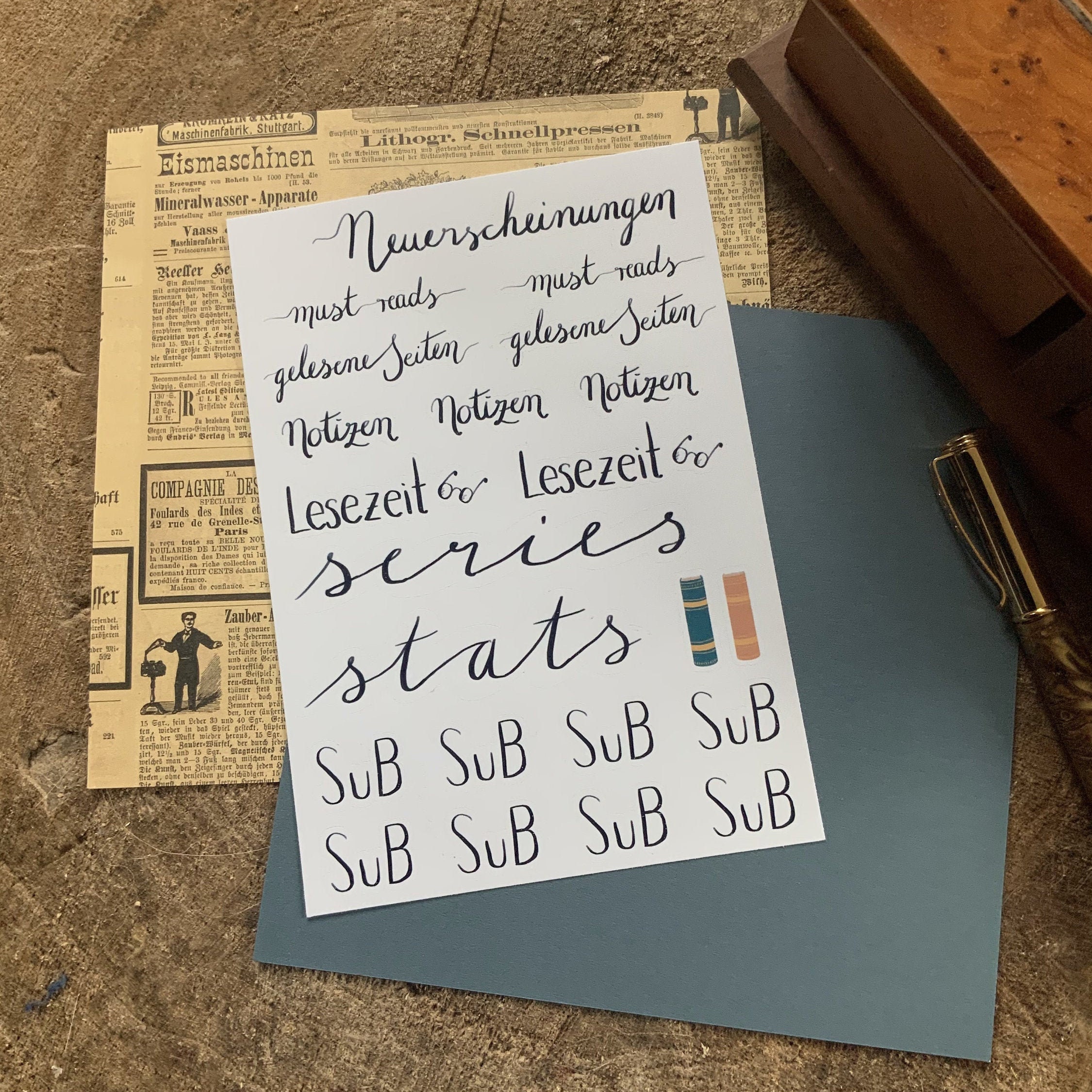 Book Journal Headings Sticker Sheet Vinyl Bullet Journal - Etsy