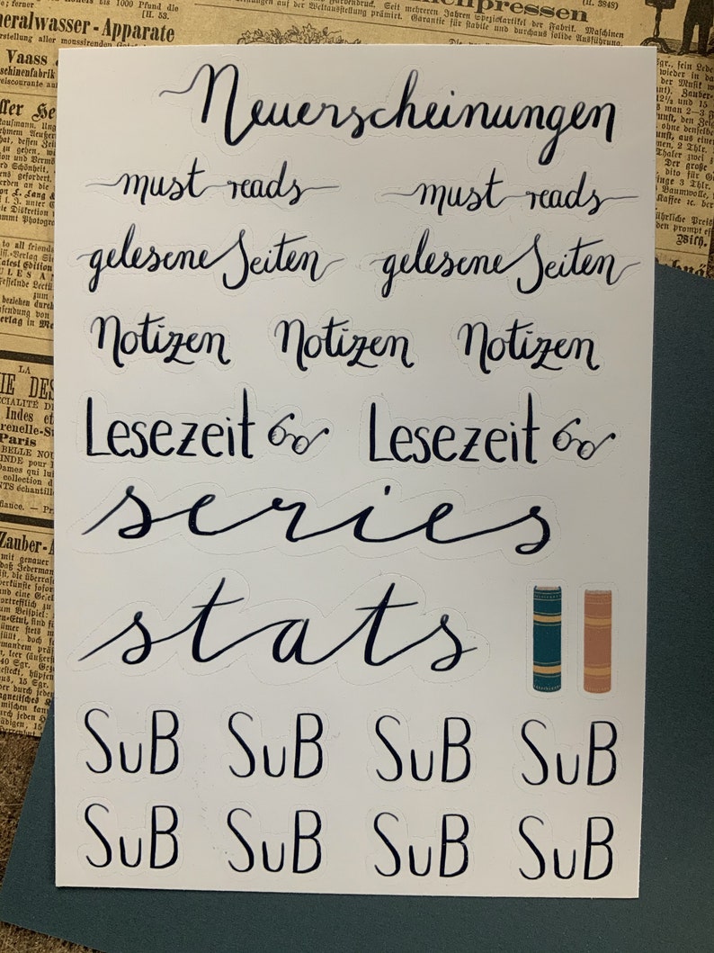 Book Journal Headings Sticker Sheet Vinyl Bullet Journal - Etsy