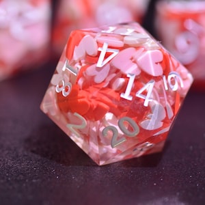 Red Heart DND Dice Set - Polyhedral Sharp Edge Resin Dice ,valentine's ...