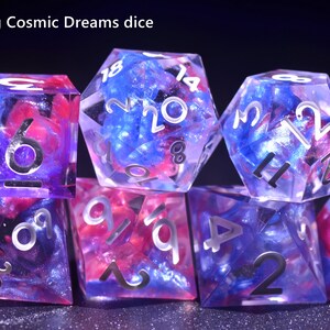 Cosmic Starlight DND Dice , Galaxy Space Sharp Edge Dice Set,blue ...