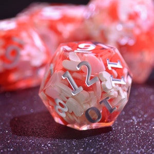 Red Heart DND Dice Set - Polyhedral Sharp Edge Resin Dice ,valentine's ...