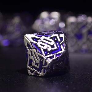 Purple Arcane Runic Metal Dice Set - Weighted Dnd Dice Set With ...