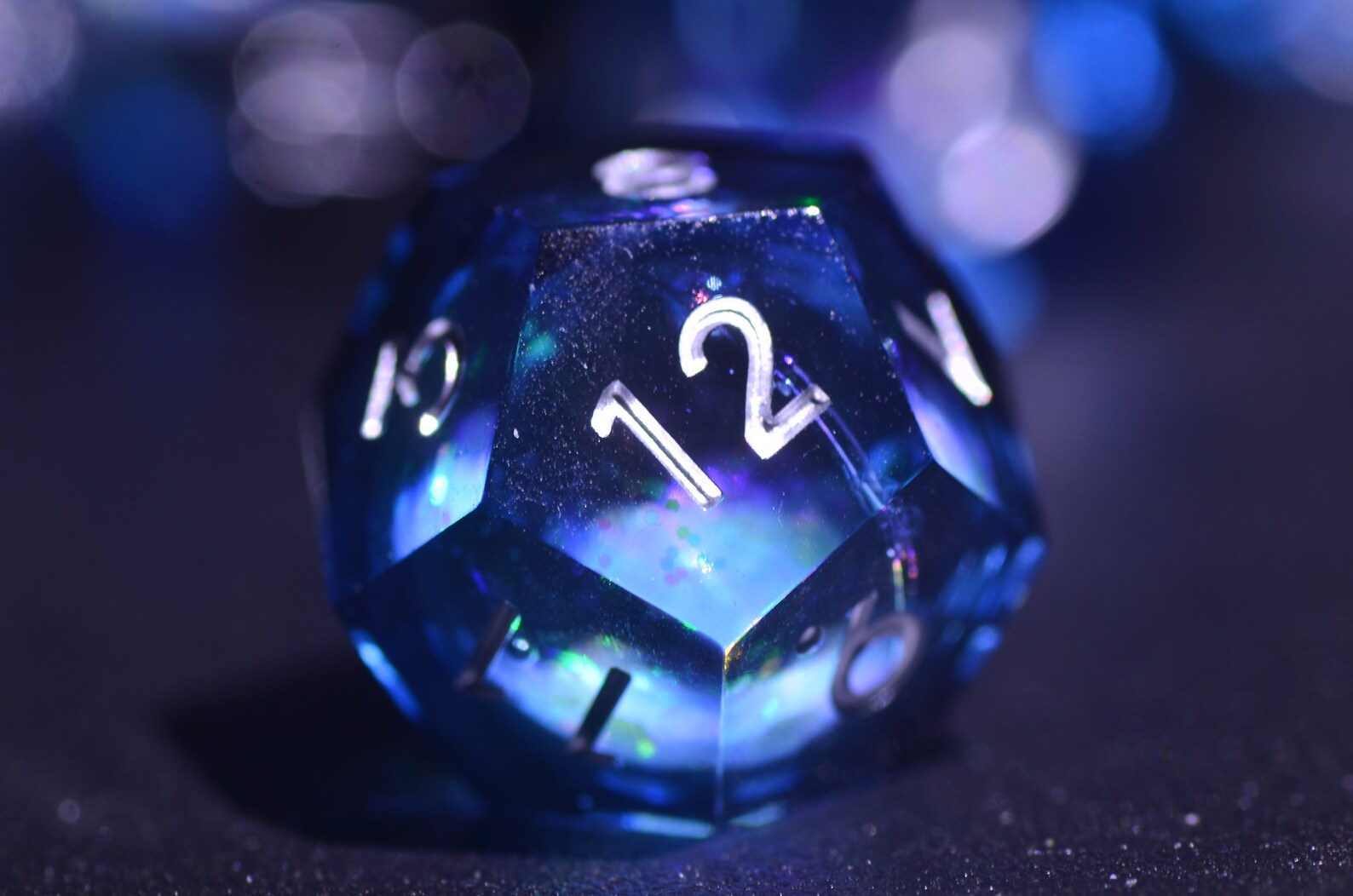 Mystic Depths Dice Set: Dark Blue Liquid Core, Sharp Edge DND Dice - Etsy
