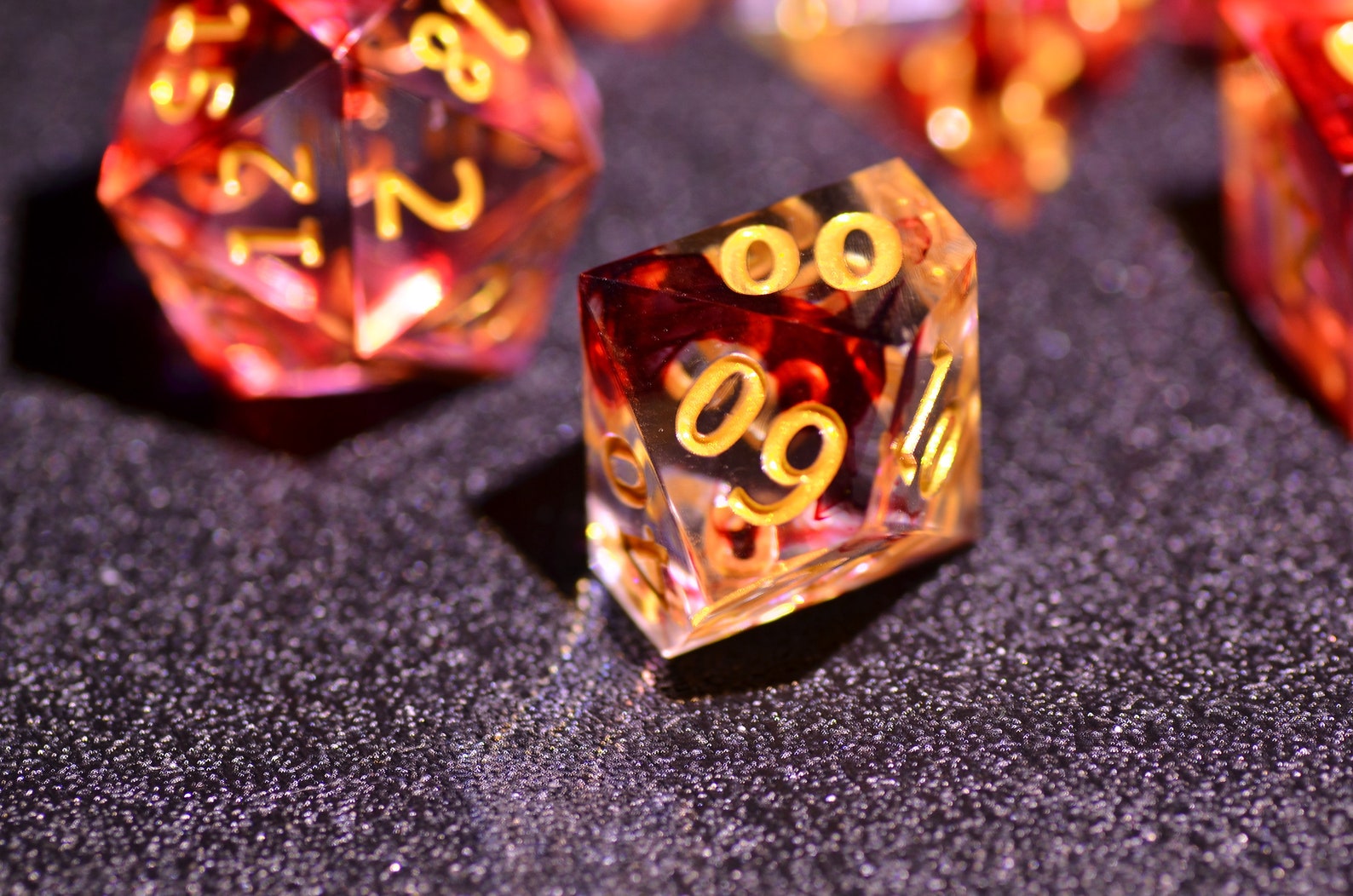 Dragon Flame Dice Translucent blood red dice polyhedral | Etsy