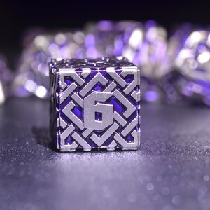 Purple Arcane Runic Metal Dice Set - Weighted Dnd Dice Set With ...