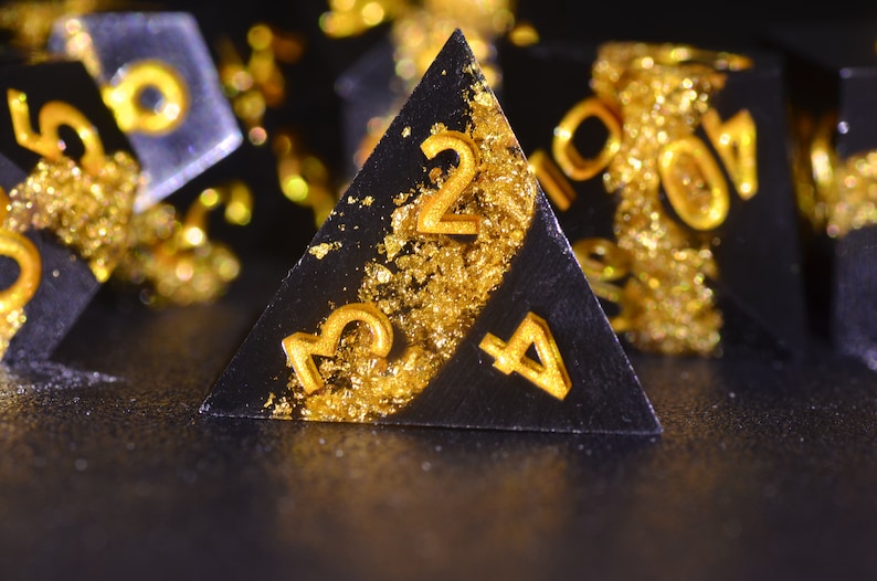 Dwarf Gold Ore Dice: Sharp Edge Resin DND Dice Set - Etsy