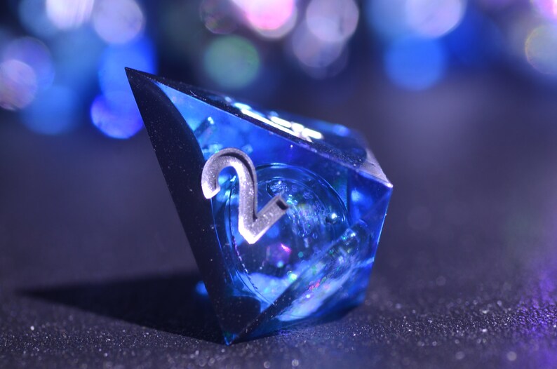 Mystic Depths Dice Set: Dark Blue Liquid Core, Sharp Edge DND Dice - Etsy