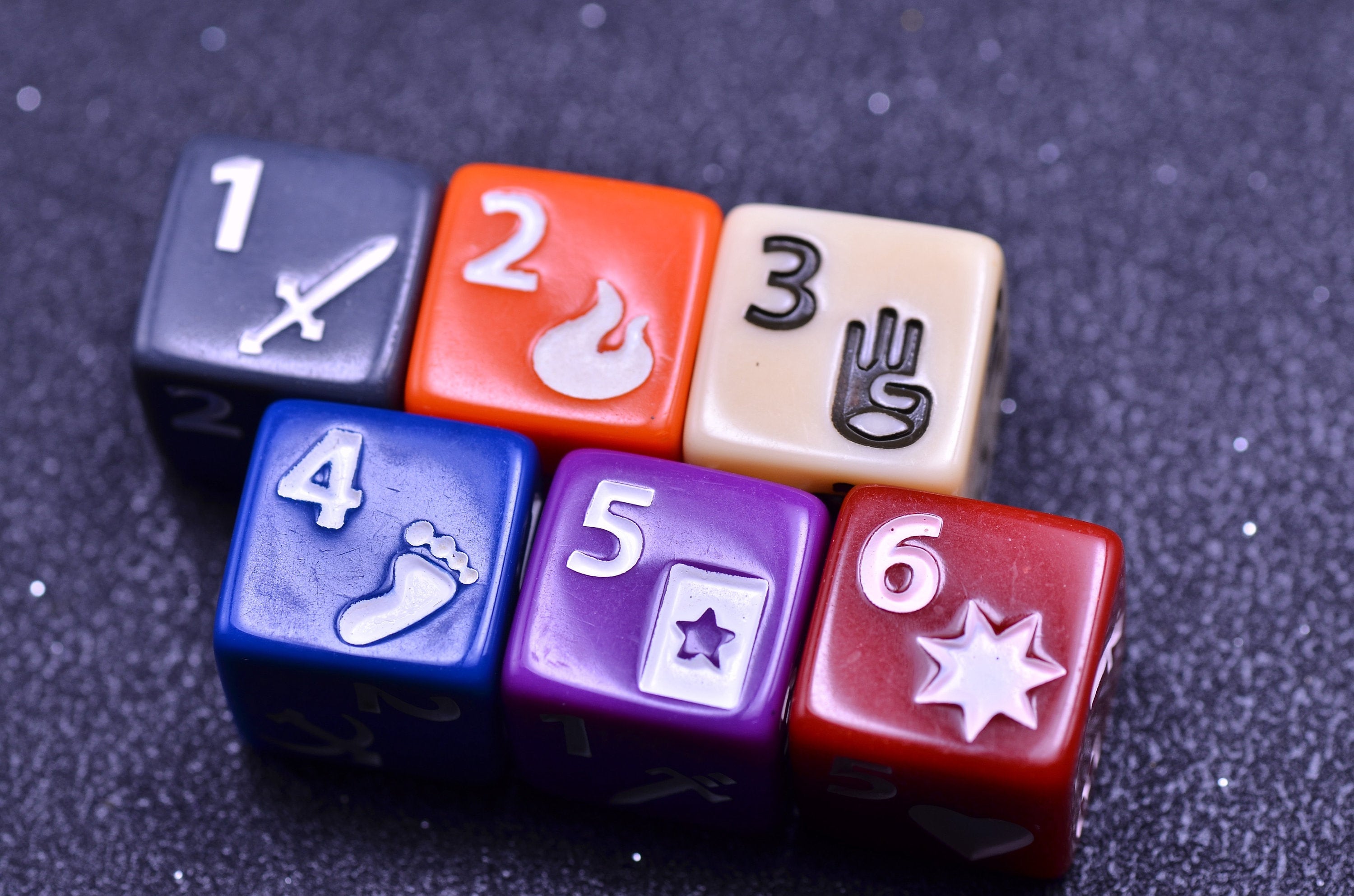 6pcs D6 dice engrave spells of different Character D6 dice | Etsy