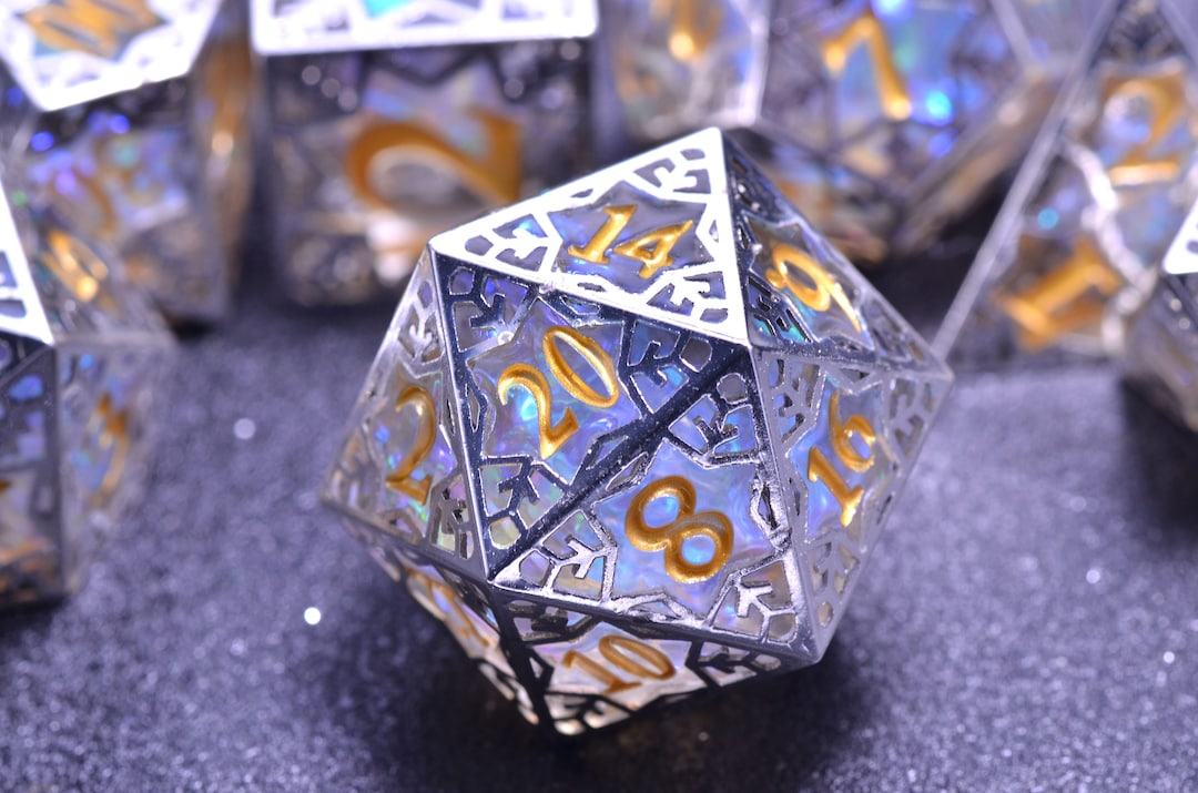 Ice DND Dice Set,snow Mage Snowflakes Dice , Unique Winter Dice ...