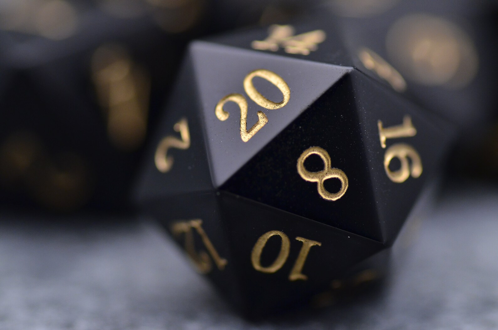 D&D Obsidian Dice Set Premium Black Polyhedral Dice for - Etsy