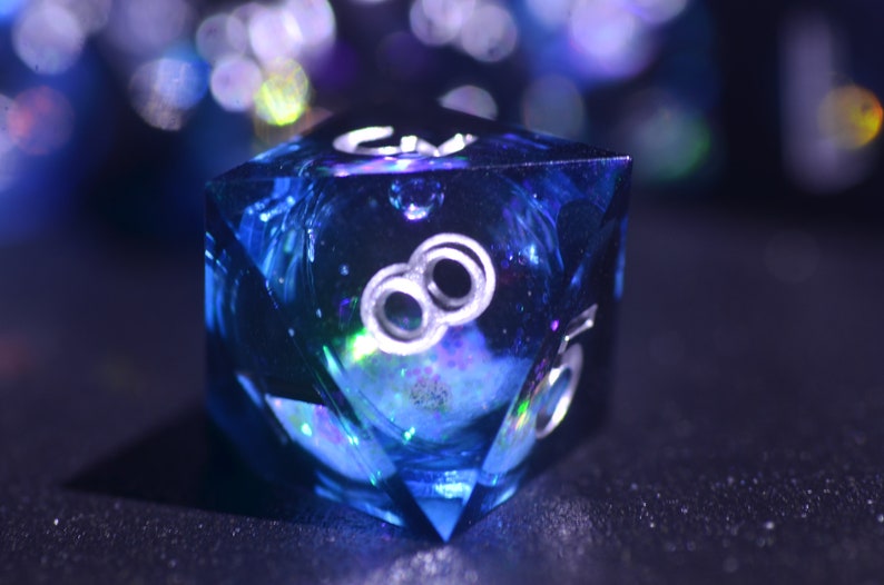 Mystic Depths Dice Set: Dark Blue Liquid Core, Sharp Edge DND Dice - Etsy