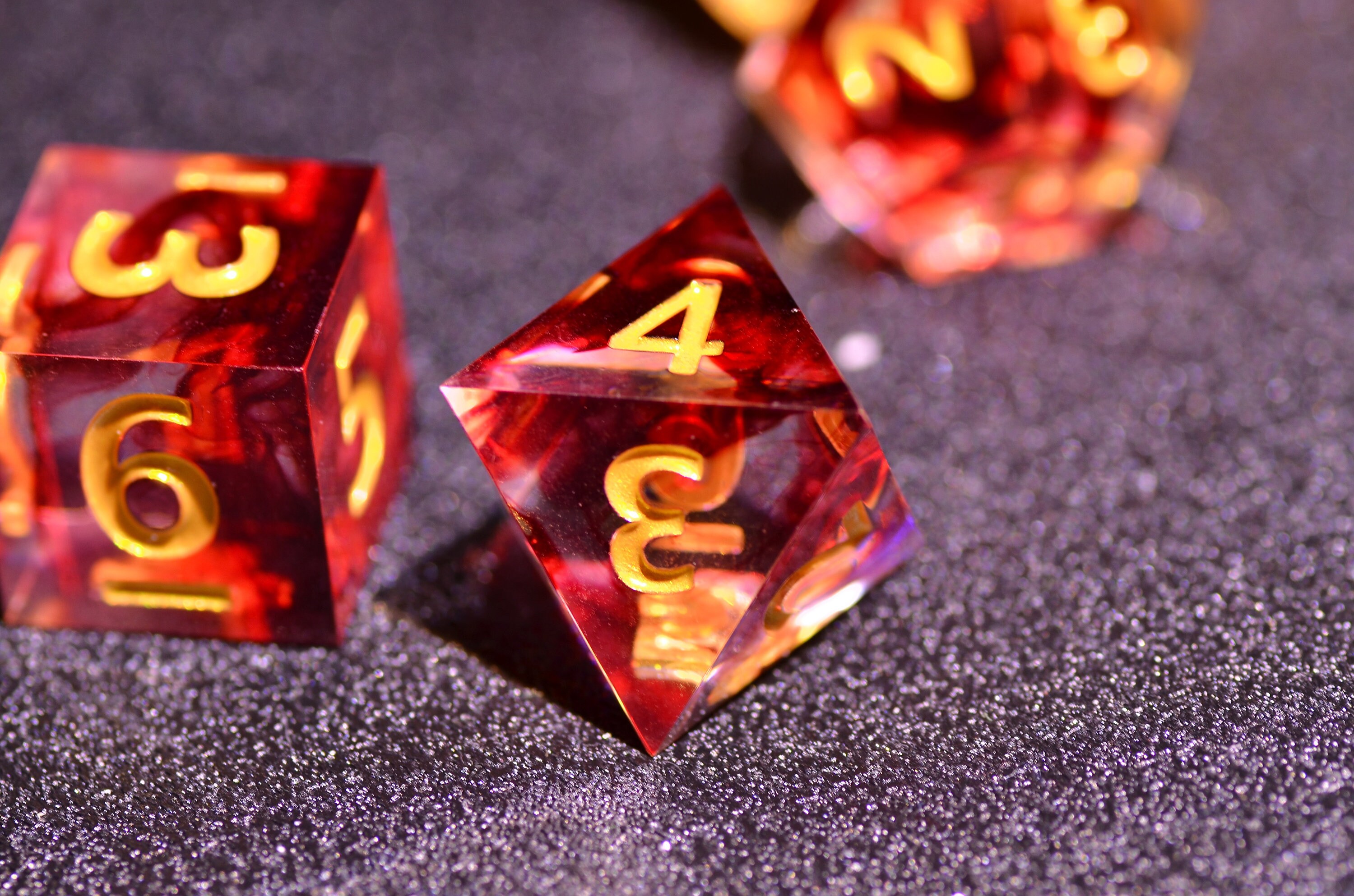 Dragon Flame Dice Translucent blood red dice polyhedral | Etsy