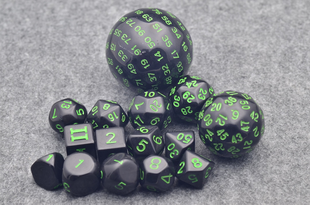 15 Piece Polyhedral Acrylic Dice Set: D100, D60, D30 - Etsy