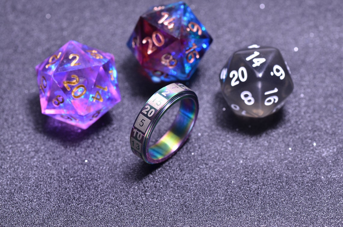 DND Dice Ring D20 Dice Number Spinner Ring Life Counting | Etsy