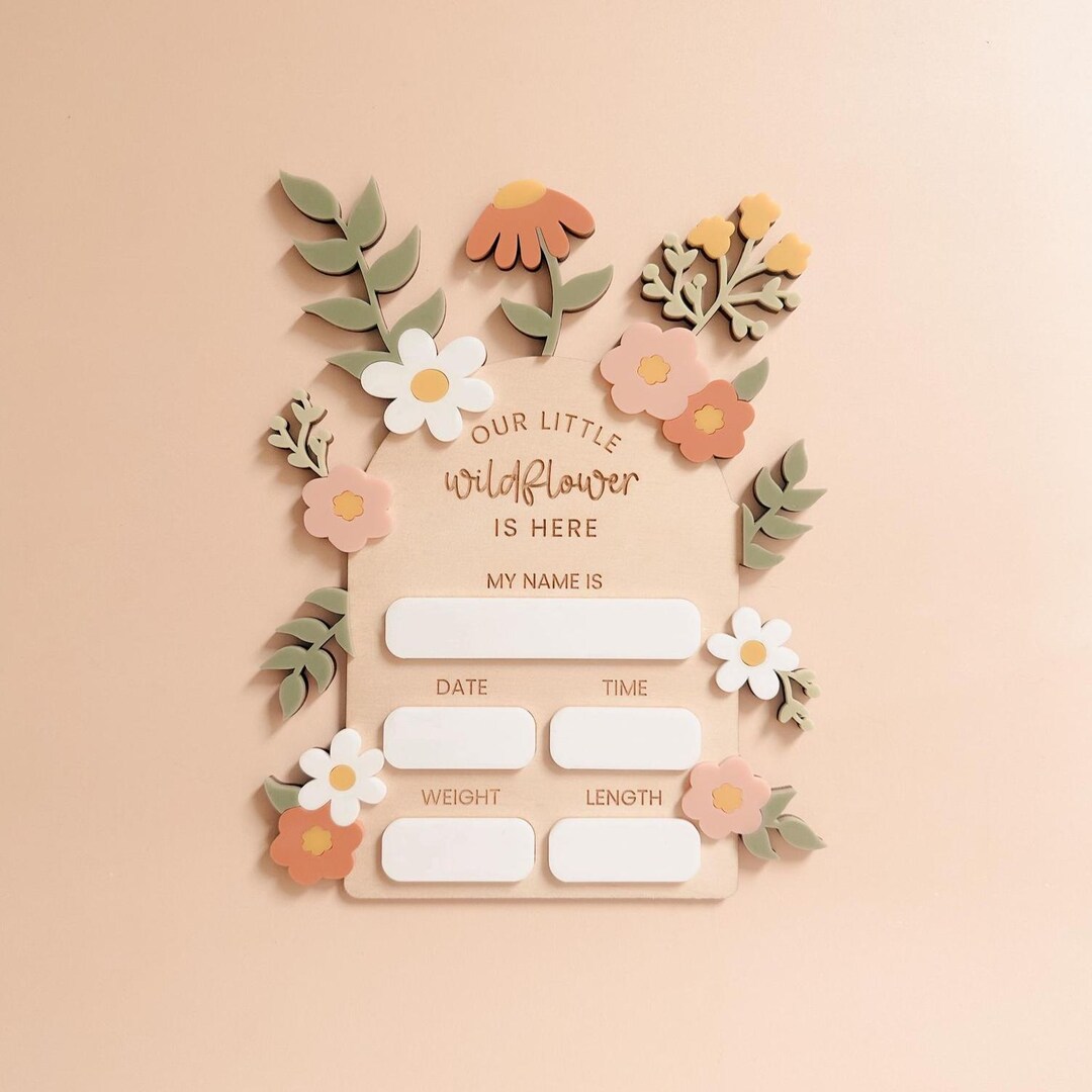 Birth Announcement Sign Personalised Baby Plaque Birth Plaque Newborn ...