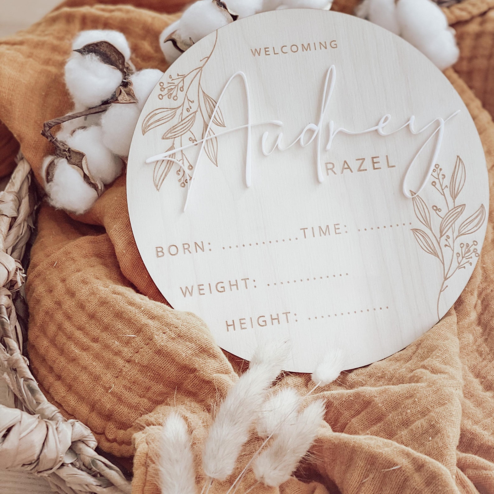 Birth Announcement Sign Personalised Baby Plaque Birth | Etsy