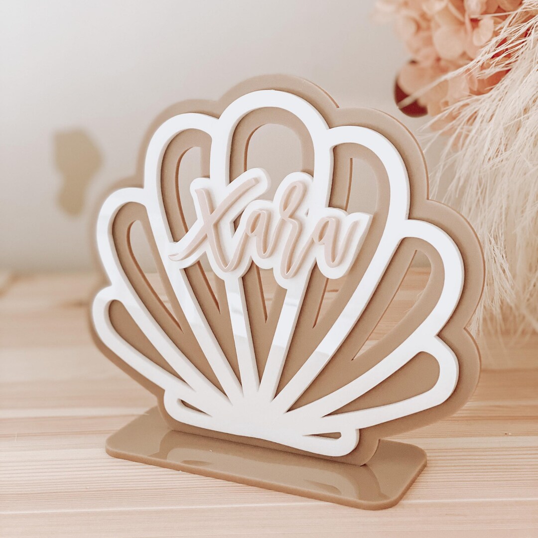 Seashell Plaque Sea Shell Name Plaque Boho Plaque Mermaid Plaque ...