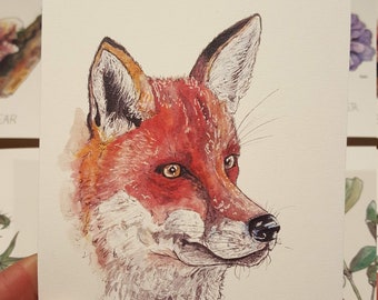 Fox Postcard | Etsy