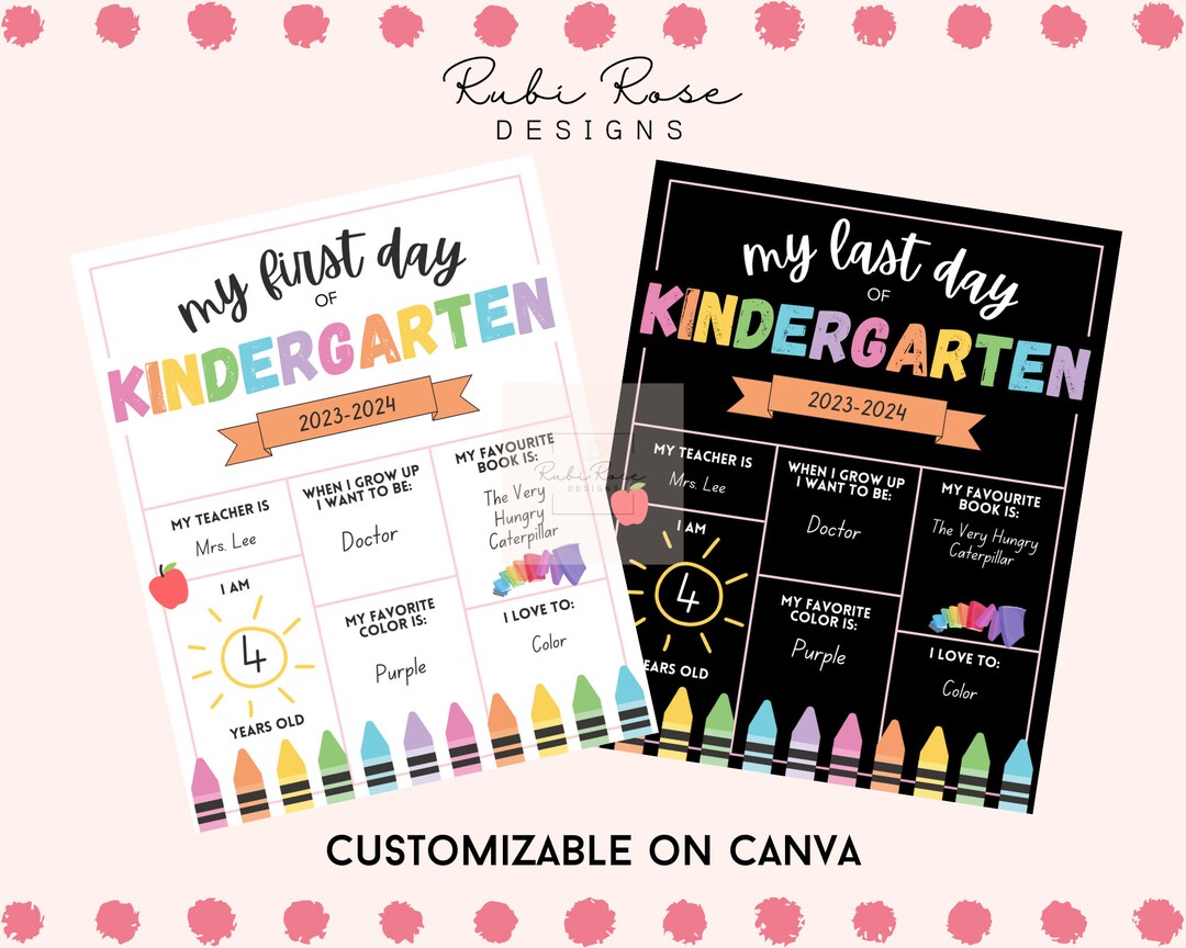 My First Day of - Editable Template on Canvas - Etsy