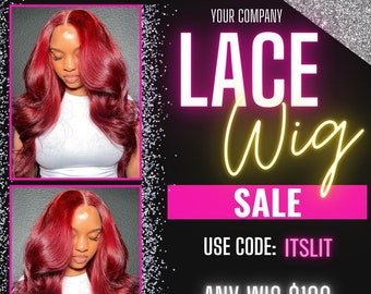 Wig Instagram Post, Wig Flyer Template, Wig Flyer Sale, Wig Content ...