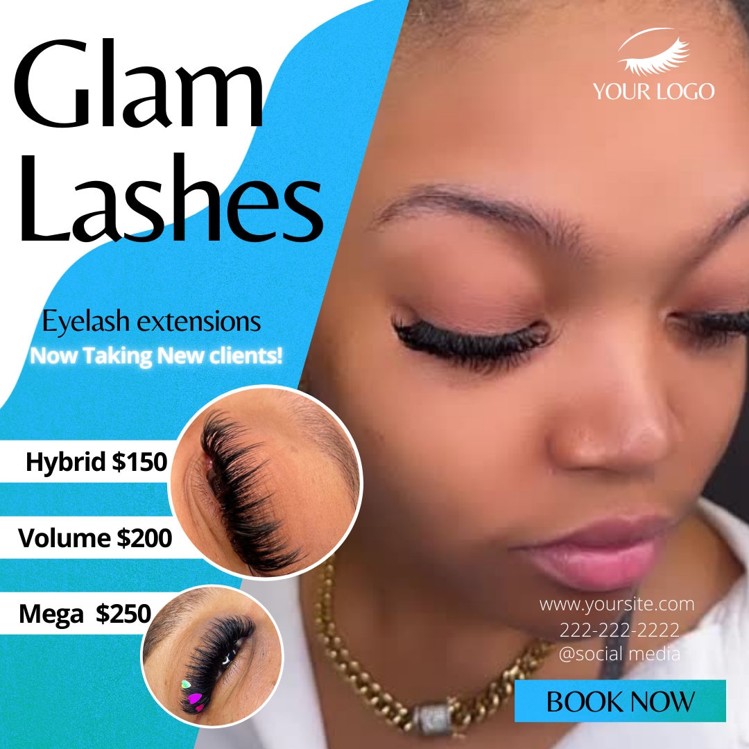 Animated, IG Reels Lash Extensions Flyer Template - Etsy