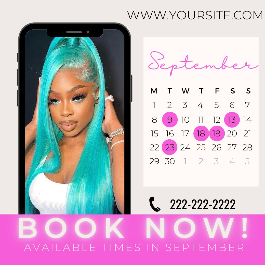 Calendar Book Now Template - Etsy