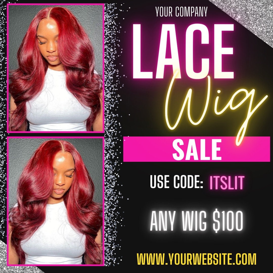 Wig Sale Animated Template - Etsy