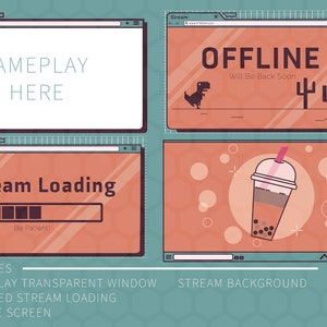Retro Boba Computer Themed Twitch Overlay Packet - Etsy