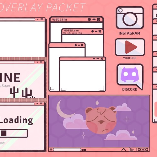 Retro Cute Computer Themed Twitch Overlay Packet - Etsy