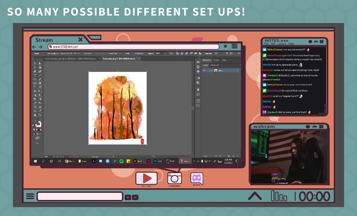Retro Boba Computer Themed Twitch Overlay Packet - Etsy