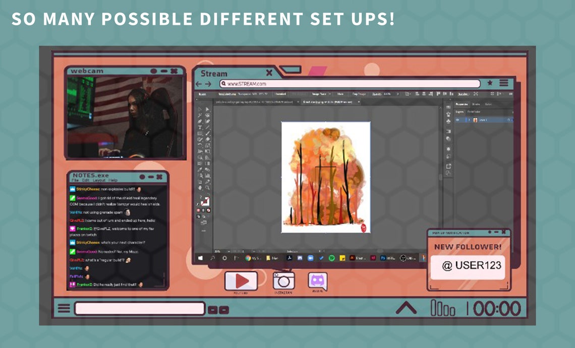 Retro Boba Computer Themed Twitch Overlay Packet - Etsy