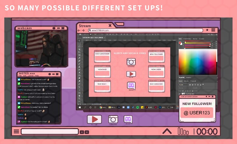 Retro Cute Computer Themed Twitch Overlay Packet - Etsy