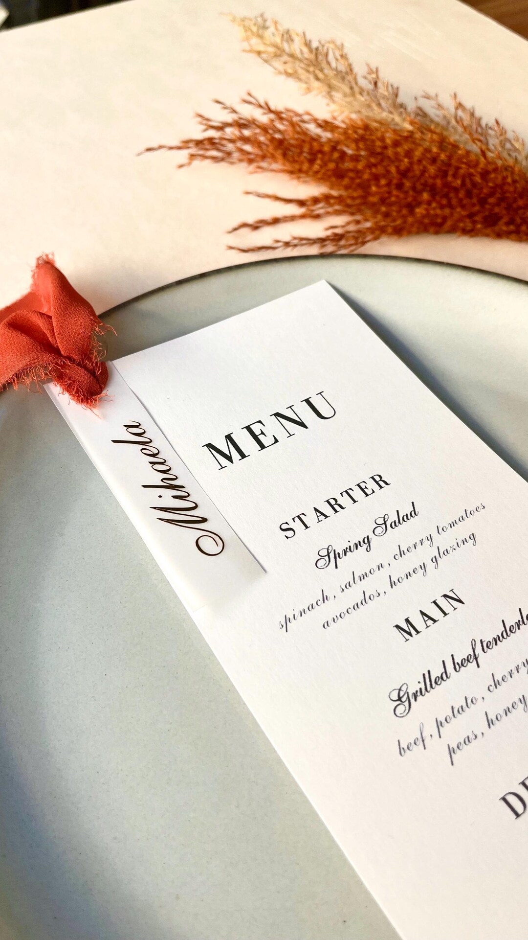 Personalized Wedding Menu| Custom Wedding Menu|wedding Name Cards ...