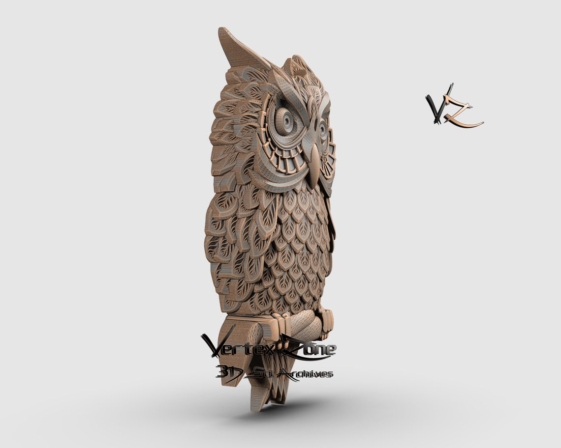 Owl 3D STL Model for Cnc Users CNC Router Engraver V-carve - Etsy