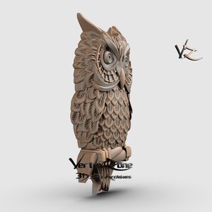 Owl, 3D STL Model for Cnc Users, CNC Router Engraver, V-carve, Artcam ...