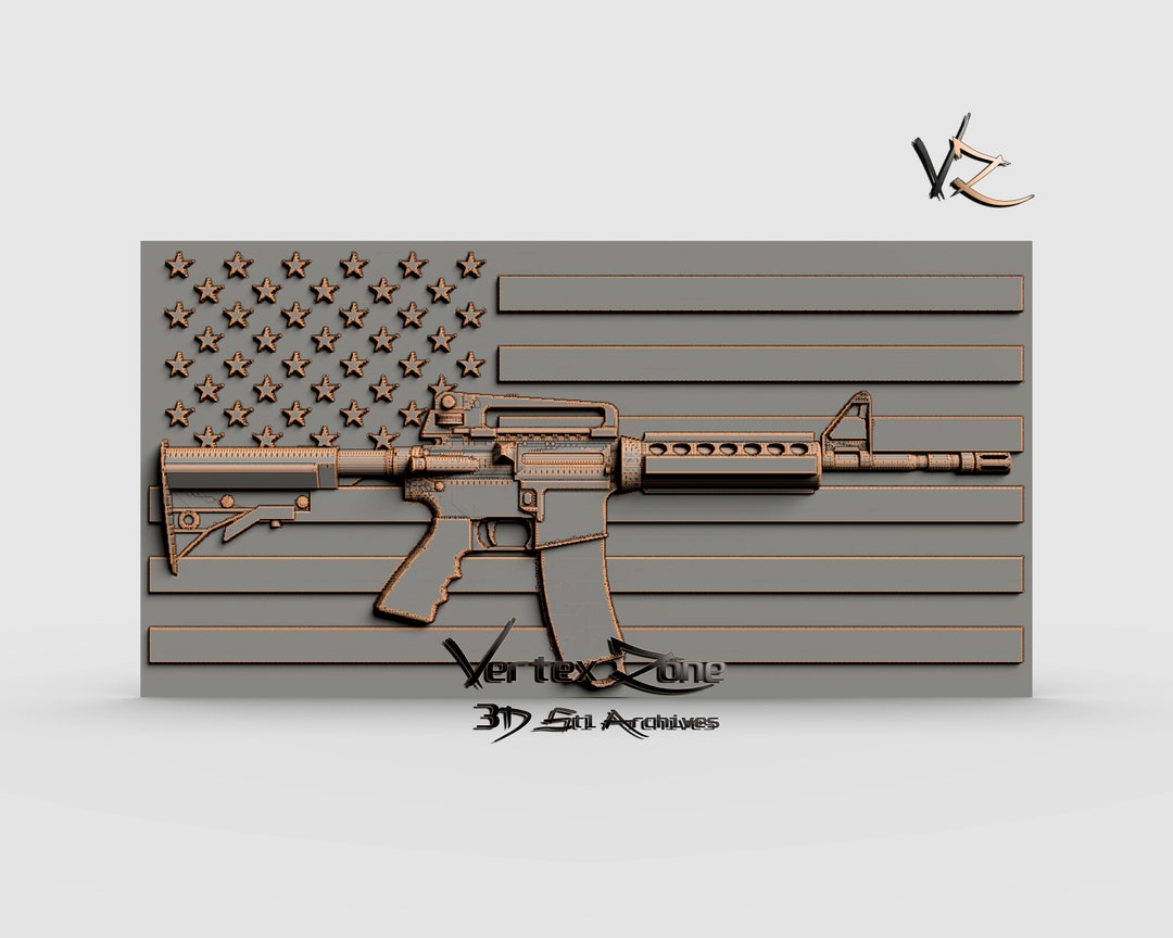 Flag, 3D STL Model for Cnc Users, CNC Router Engraver, V-carve, Artcam ...