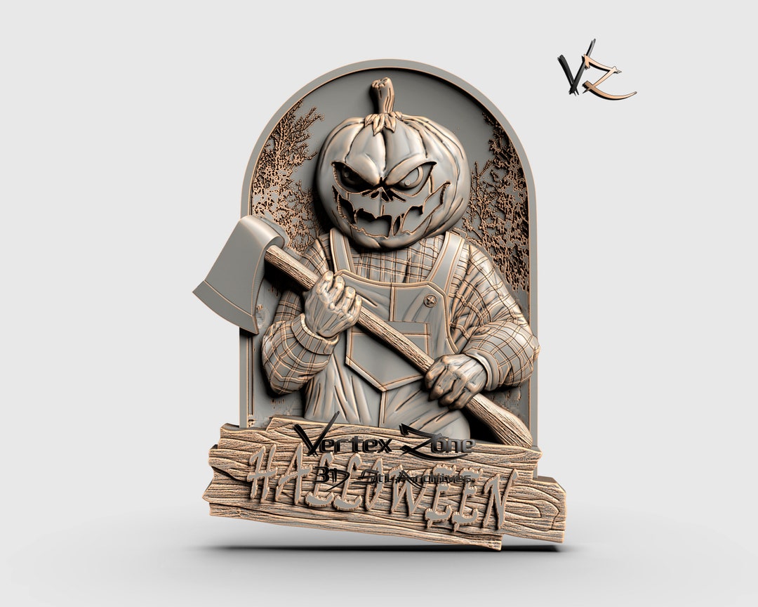 Creep Halloween, 3D STL Model for Cnc Users, CNC Router Engraver, V ...